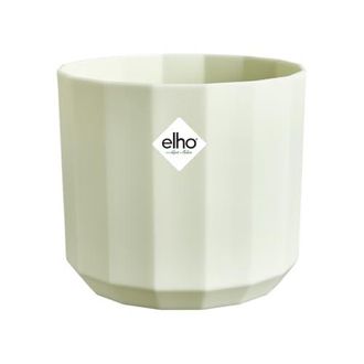 ELHO Facet Rund 17cm - Blumentopf für Innen - 100% recyceltes Plastik - Ø 16.6 x H 14.9 cm - Grün/Teegrün