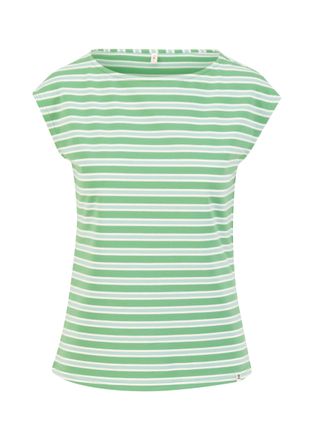 Blutsgeschwister Ringelshirt - Top Boxy Babe, Caravan Stripes, Green, L
