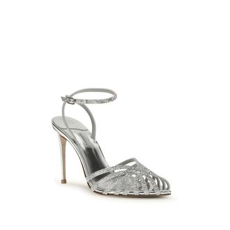 Le Silla Womens Heel Silver Calf Leather Bos