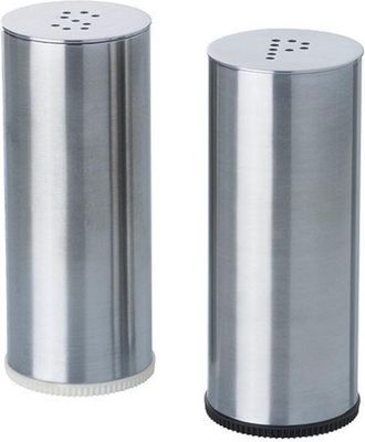 IKEA Salz & Pfefferstreuer Set PLATS, 7cm, geb&uuml;rsteter Edelstahl