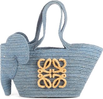Loewe Crossbody Bags - Elephant Raffia Tote - Gr. unisize - in Blau - f&uuml;r Damen