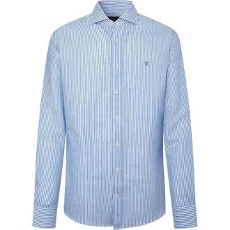 Hackett Chemise Bengal en coton et lin - Homme - Chemises - Bleu - Taille: S