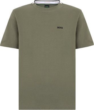 HUGO BOSS Homme, Tops, Vert, Taille: XL T-shirt en piqu&eacute; de coton