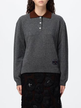 Marni Polo &agrave; manches longues en pur cachemire avec logo appliqu&eacute;