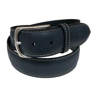 Paolo Vitale Ceinture en cuir de veau faite main - Homme - Accessoires - Bleu - Taille: 105 CM