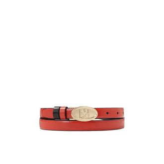 Kazar Zweifarbiger G&uuml;rtel mit halbrunder Schnalle mit Monogramm - - Accessories - Damen - Rot - 90 CM