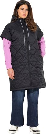 Ulla Popken Damen große Größen Übergrößen Plus Size HYPRAR Steppweste, Tunnelzug, 2-Wege-Zipper, recycelt schwarz 54+ 828834111-54+