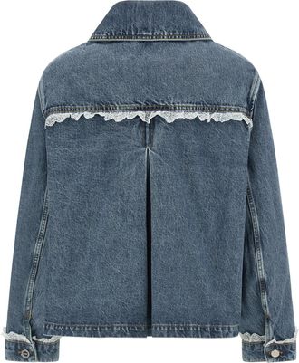Ganni Denim and Lace Jacket - Blue