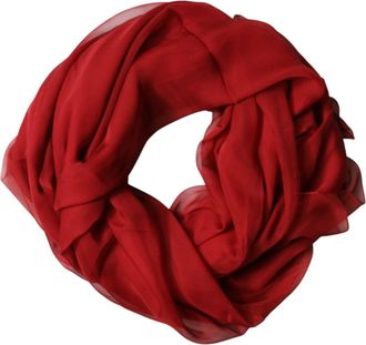 Dolce & Gabbana Red Stole Silk Neck Wrap Shawl Men Scarf