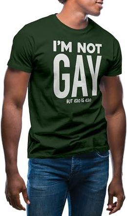 Generic Trending Im Not Gay But 20 is 20 Euro T-Shirt Vert Militaire pour Homme Size XL