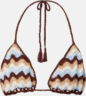 Anna Kosturova Bikini-Oberteil Summer Chevron aus Häkelstrick