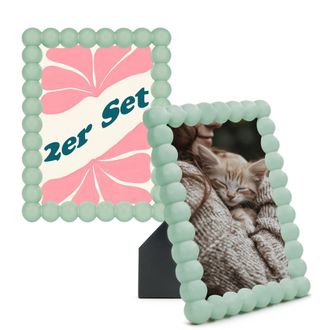 Matches 21 Bilderrahmen Set 15 x 20 cm Bubble-Design Deko-Rahmen in Pastellgrün - Schöne Fotorahmen aus stabilem Holz