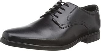 Clarks Mixte Howard Walk Shoes, Black Leather, 44 EU