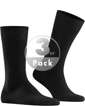 Falke Herren Socken schwarz Baumwolle unifarben