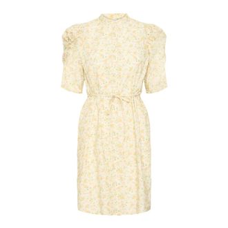 Ichi Gelbe Blumen Buff DR - - Dresses - Damen - Gelb - XS