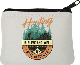 Generic Hunting is Alive and Well and So It Should Be Neopren-Münzgeldbörse, 10 x 11 cm, Weiß