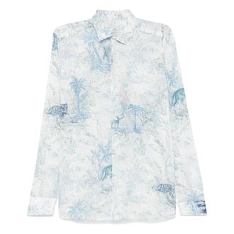 Etro Blumige Baumwollhemd Made in Italy - - Shirts - Herren - Blau - XL