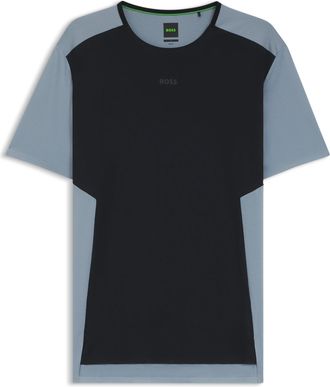 BOSS Herren Tee Active Seas Active T-Shirt aus Mesh-Jersey mit dekorativen reflektierenden Details Schwarz001 M