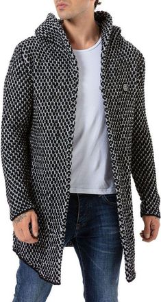 Red Bridge Cardigan mit Kapuze und kontrastierendem Muster