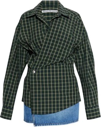 Alexander Wang Femme, Robes, Vert, Taille: 38 FR Mini robe portefeuille pr&eacute;-stylis&eacute;e