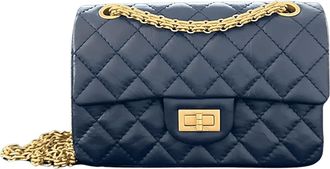 Chanel Hobo Bags - Chanel 2.55 Mini Bag calfskin in vintage look dark - Gr. unisize - in Blau - f&uuml;r Damen