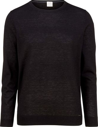 Olymp Herren Pullover Rundhals Casual.Strick,Plain Jersey,Regular fit,schwarz 68,XL
