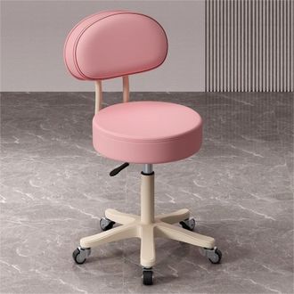 Generic Hocker H&ouml;henverstellbar Mit Fu&szlig;st&uuml;tze &middot; Drehhocker 360&deg; Drehbar &middot; B&uuml;rohocker & Friseurhocker &middot; Rollhocker Mit R&uuml;ckenlehne Aus PU-Leder &middot; Arbeitshocker