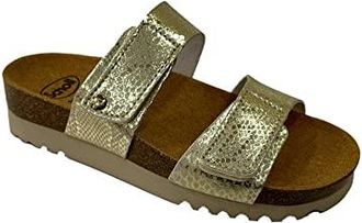 Scholl LUSAKA PLATINO FEMME DEUX VELCRO, Platine, 40 EU (Système Taille Chaussures EU, Adulte, Femme, Numérique, Moyen, 42)
