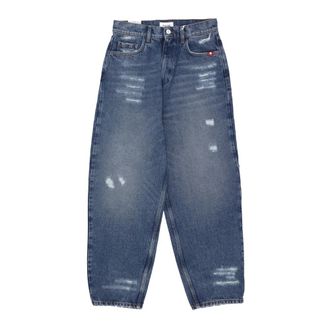 Amish Baggy Ripped Denim Jeans - - Jeans - Damen - Blau - W29