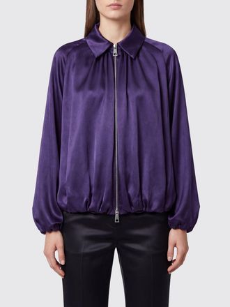 Liviana Conti Bomber court drap&eacute; en satin avec manches ballon