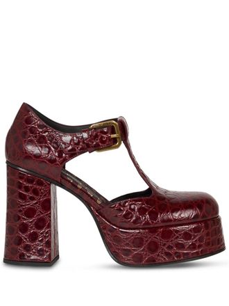 Etro escarpins plateforme à effet peau de crocodile 110 mm - Rouge
