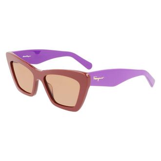 Ferragamo Braune Acetat-Sonnenbrille