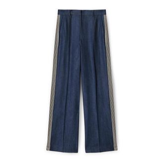 Motivi Palazzo-Hose im Denim-Look mit Seitenstreifen - - Trousers - Damen - Blau - XS
