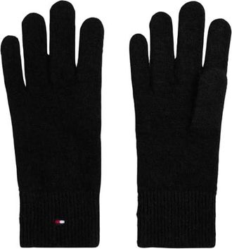 Tommy Hilfiger TH FLAG AW0AW17797 Gants en tricot moelleux pour femme Noir Taille unique