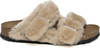 Birkenstock Arizona Shearling Narrow Fit - Femme - Chaussures - Brun - Taille: 40 EU