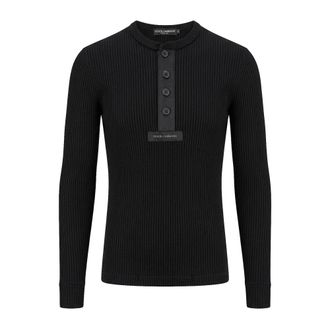 Dolce & Gabbana Homme, Pulls, Noir, Taille: M Pull ras du cou