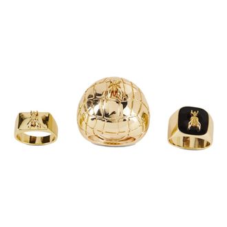 Patrizia Pepe Metall-Ring-Set mit Krokodil-Optik (3-teilig) - - Accessories - Damen - Mehrfarbig - ONE SIZE