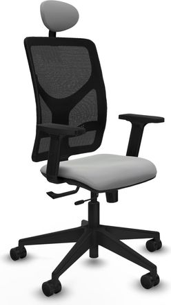 Piqueras y Crespo 8-Stunden-B&uuml;rostuhl mit 2D-Armen, h&ouml;henverstellbarer Lendenwirbelst&uuml;tze und festem Kopfteil, ausgestattet mit Syncro/Traslack und Schneideschaum, Schw