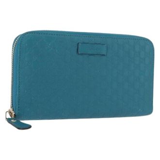 Gucci Portefeuille en toile Pre-owned - Femme - Pre-owned - Bleu - Taille: ONE Size