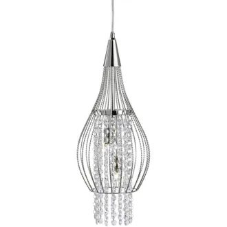 Searchlight Searchlight - Suspension rocket 2L Cage m&eacute;tal chrome avec perles cristal clair G9 2x33w diam&egrave;tre 19cm
