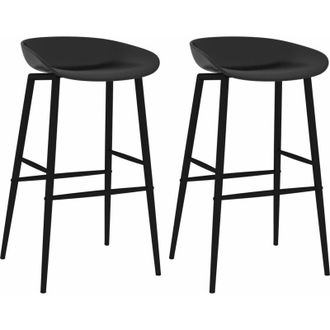 vidaXL Vidaxl - Chaises de bar lot de 2 noir