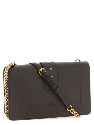 Pinko Gold Love Bird Buckle Shoulder Bag - Brown