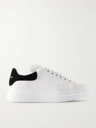 Alexander McQueen Sneakers Aus Leder Mit Velourslederbesatz Und &Uuml;berstehender Sohle - Wei&szlig;