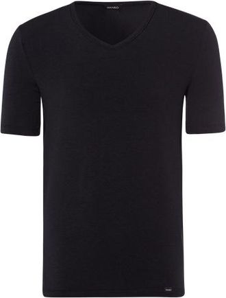 Hanro T-shirt col V en coton m&eacute;lang&eacute;