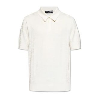 Dolce & Gabbana Seidenpolo - - Tops - Herren - Wei&szlig; - L