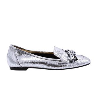 Catwalk Klassische Leder Mokassin Schuhe - - Shoes - Damen - Grau - 37 EU