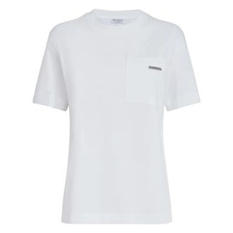Brunello Cucinelli T-Shirt - - Tops - Damen - Wei&szlig; - L