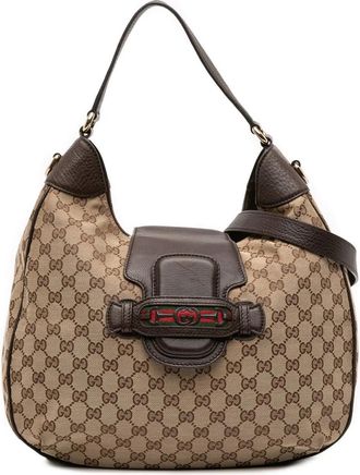 Gucci Hobo Bags - GG Canvas Dressage Hobo - Gr. unisize - in Braun - für Damen