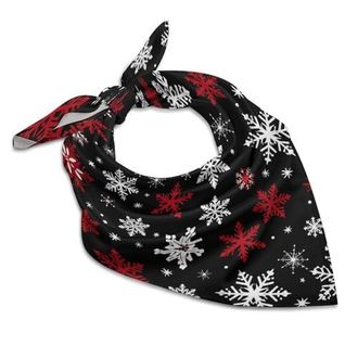 Generic Foulard carré de Noël en soie légère motif flocon de neige, écharpe galaxie, écharpe pour cheveux, foulard respirant, cadeau pour femme et homme, mult