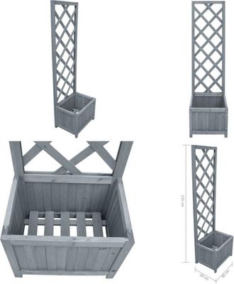 vidaXL Vidaxl - Jardinière en treillis 40x30x135 cm Bois de sapin massif - Jardinierre En Bois - Jardinière Avec Trellis - Pot De Fleurs En Bois